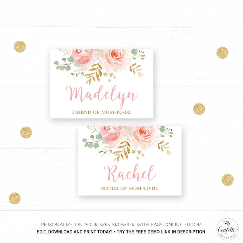 Flower Name Tags - Etsy