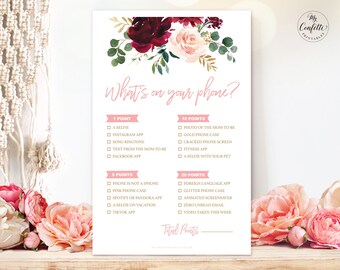 What's in Your Purse Floral Baby Shower Game Printable - Etsy