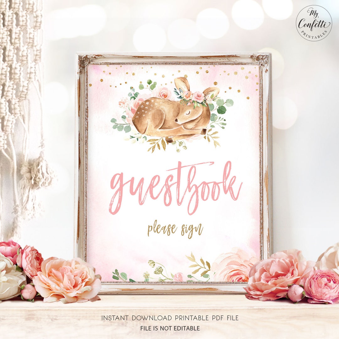 Baby Shower Guestbook Sign, Printable Guest Book Sign for Baby Shower ...