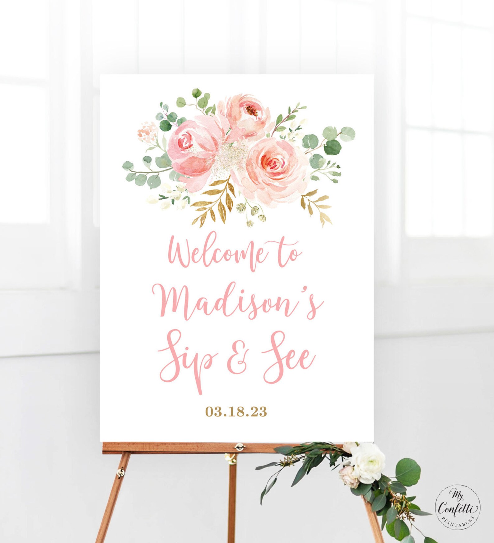 Sip & See Welcome Sign Printable Sip and See Welcome Sign - Etsy