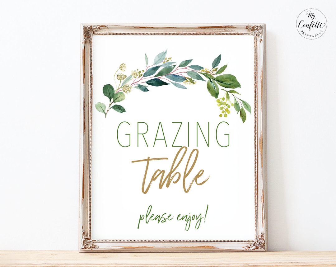 Grazing Table Sign, Printable Grazing Table Sign, Food Table, Baby ...
