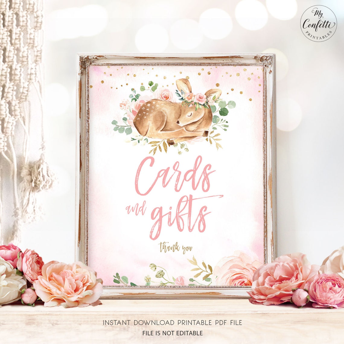 Cards & Gifts Sign, Printable Cards and Gifts Sign for Baby Shower or ...