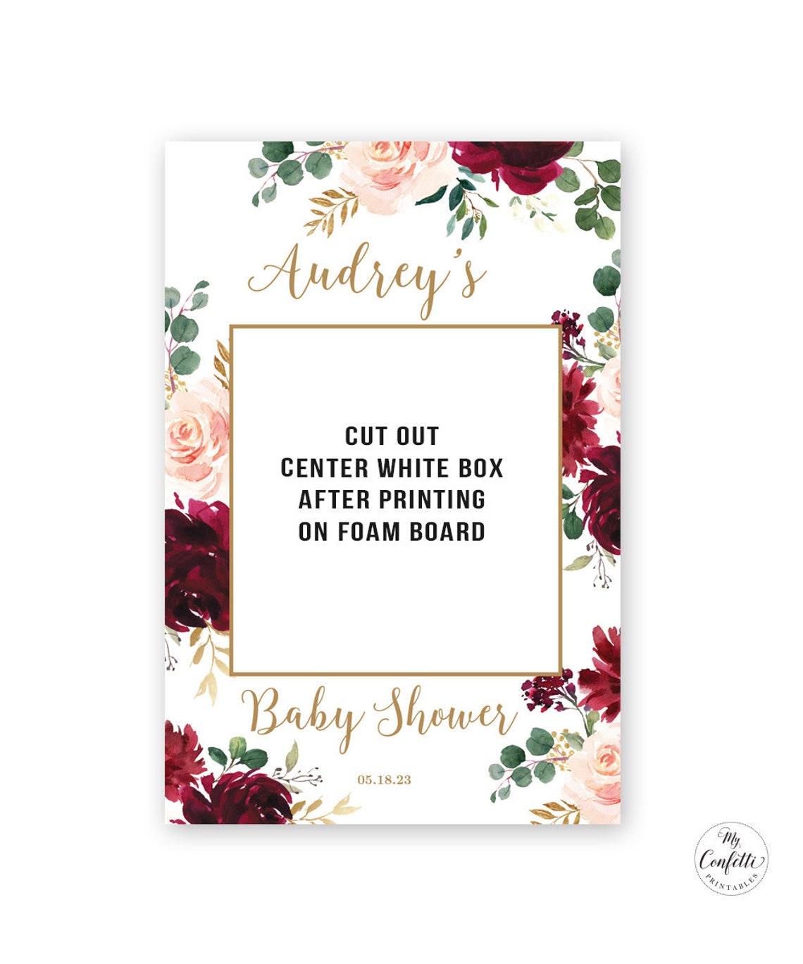 EDITABLE Photo Prop Frame Sign Template Printable Photo Prop | Etsy