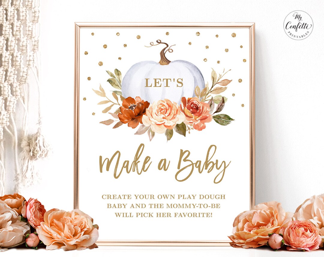 Let's Make a Baby Game Sign, Printable Make a Play Dough Baby Sign ...