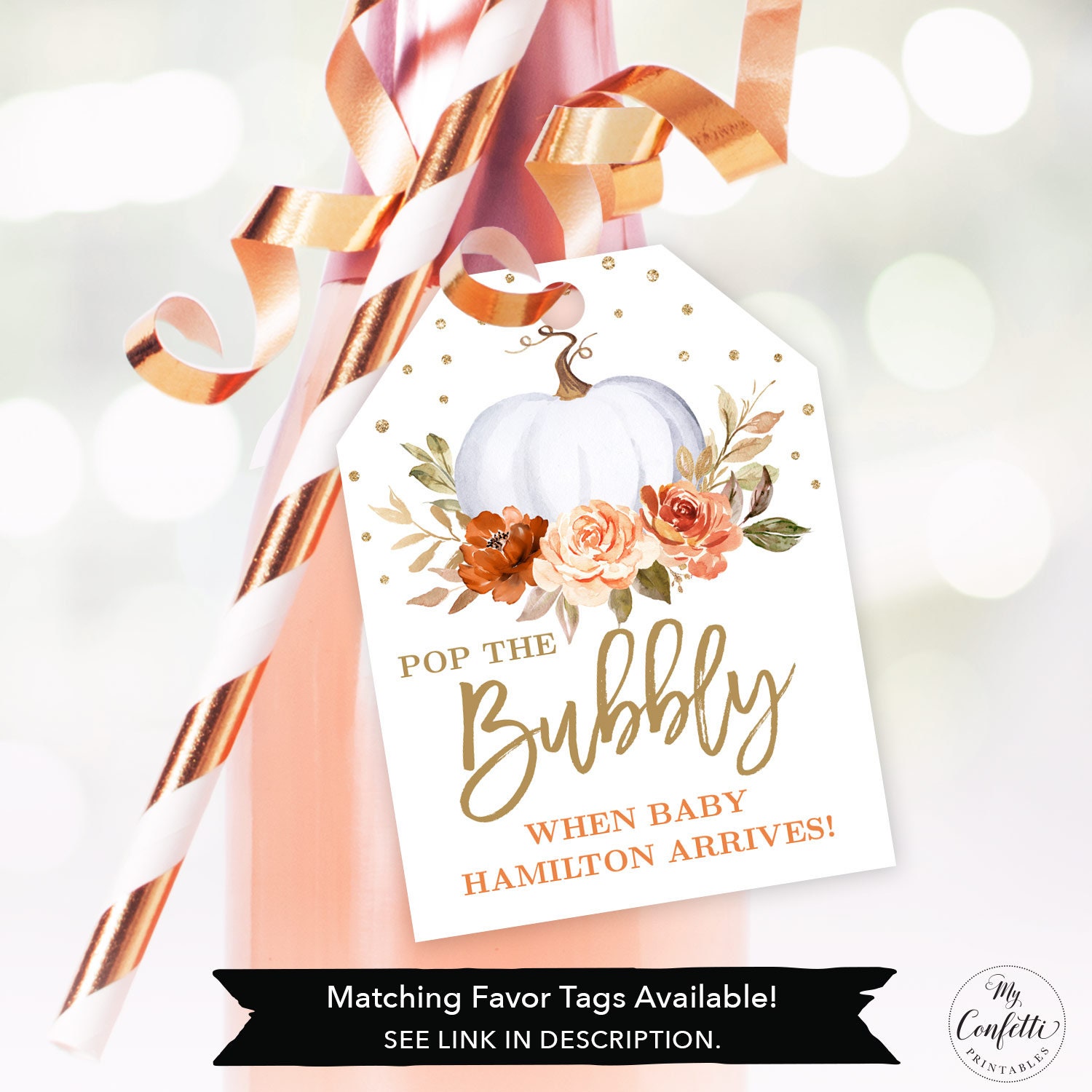 Printable Baby Bingo Game Autumn Pumpkin Baby Shower Game | Etsy