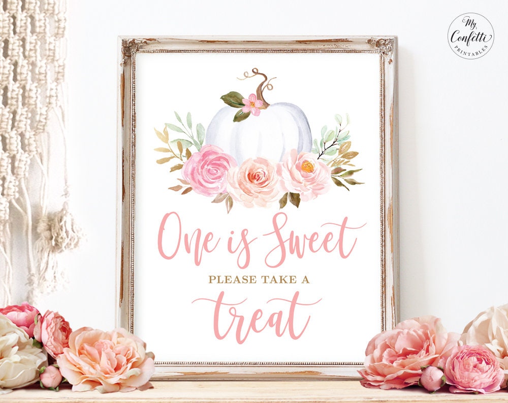 One is Sweet, Please Take a Treat Sign, Printable Desserts Sign ...