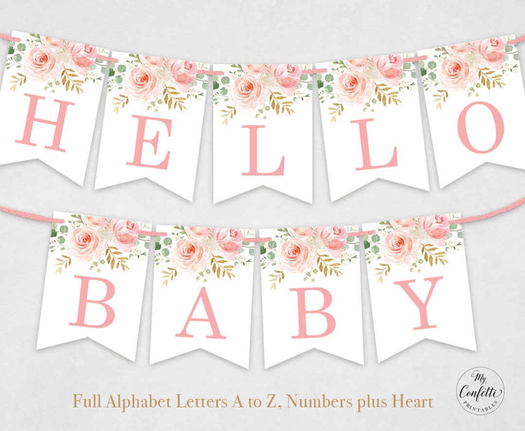 Printable Alphabet Banner Set, Letters A to Z, Numbers Plus Heart, DIY ...