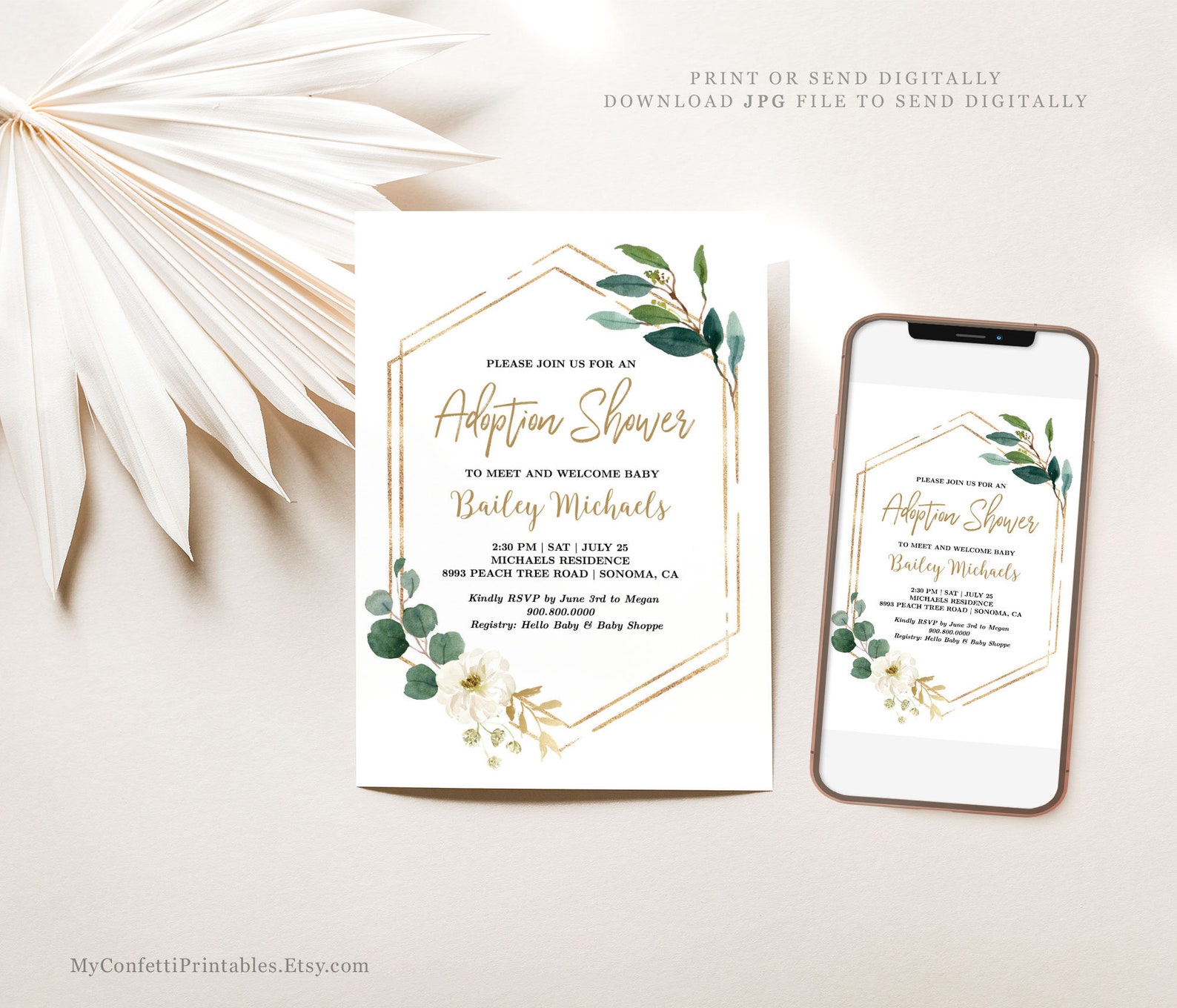 Adoption Shower Invitation, EDITABLE Invitation, Printable Adoption ...