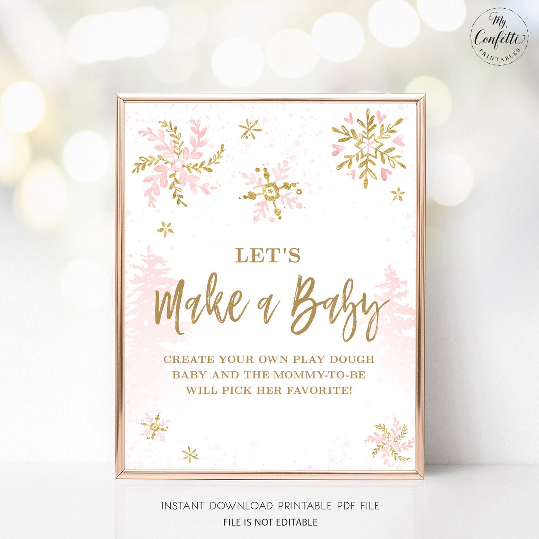 Let's Make A Baby Game Sign, Printable Make a Baby Sign, Baby Shower ...