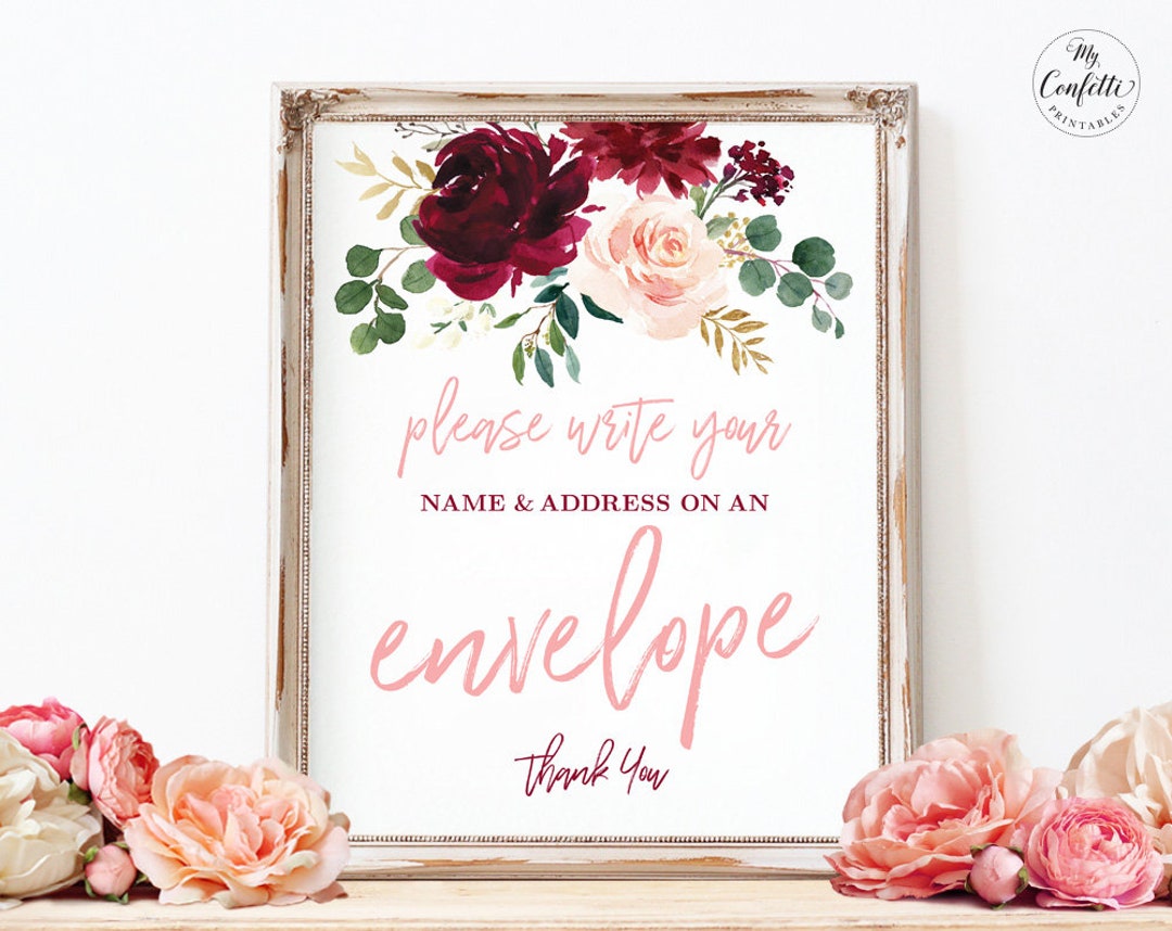 Please Write Your Address on Envelope Sign, Printable Write Your Name ...