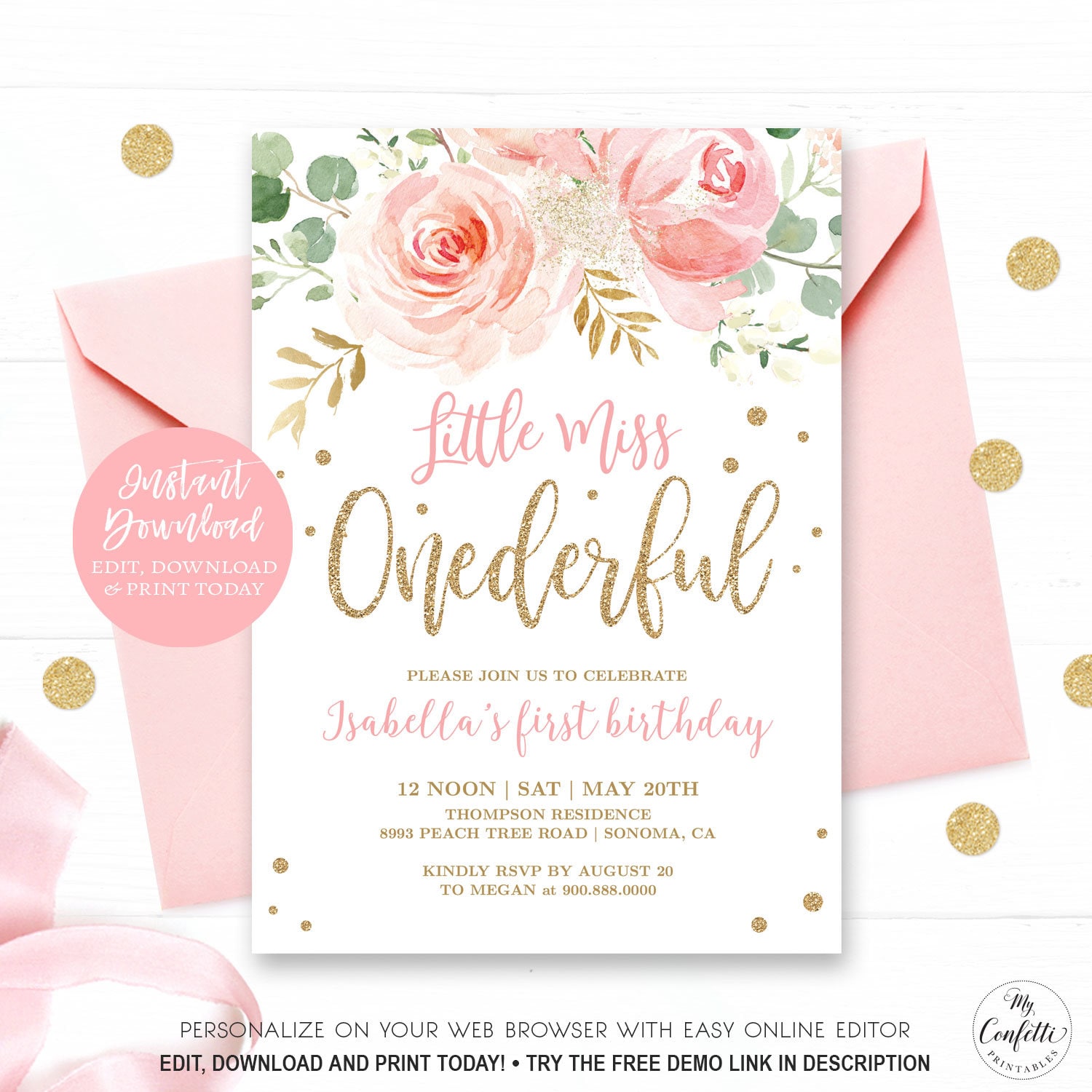 Little Miss Onederful Baby's First Birthday Party | Etsy