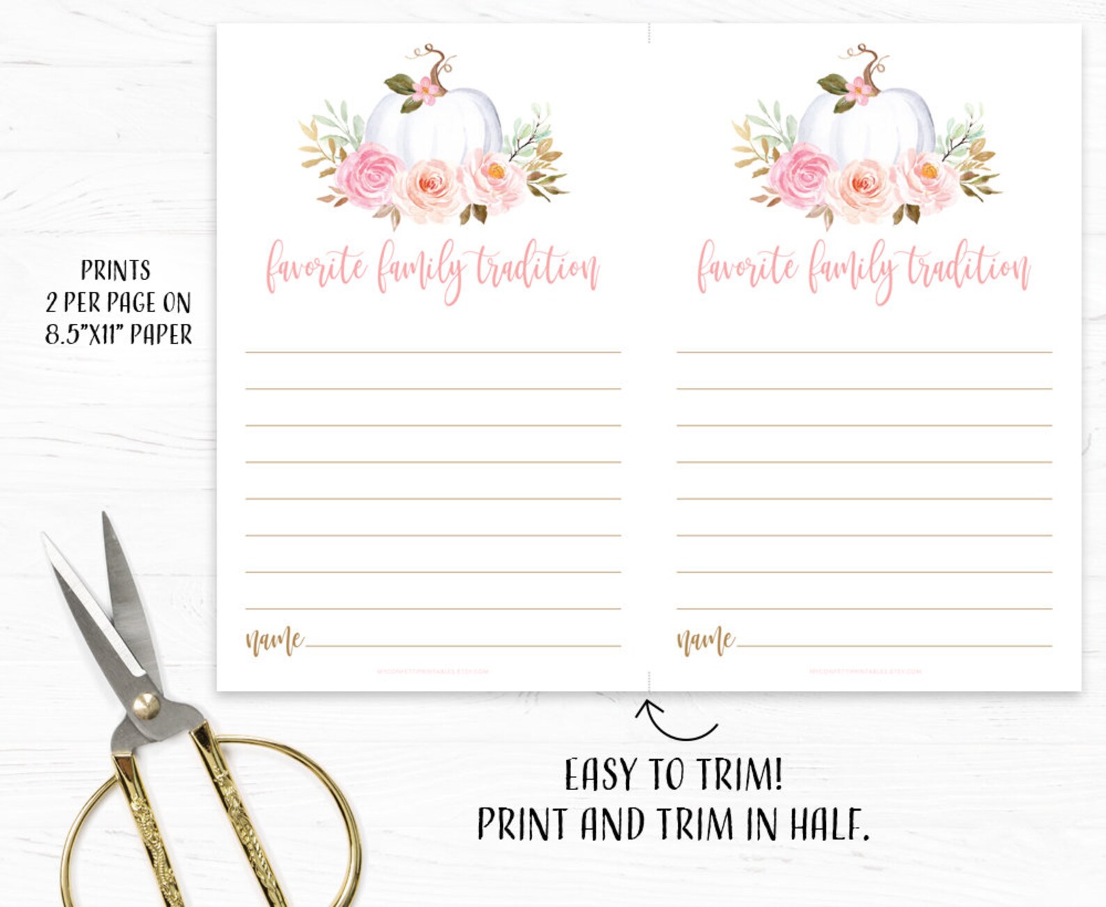 Write Down Your Favorite Family Tradition Sign and Note Cards - Etsy