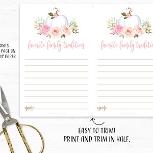 Write Down Your Favorite Family Tradition Sign and Note Cards ...