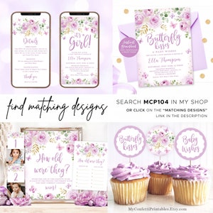 It's a Girl! DIGITAL Baby Shower Invitation Template, Butterfly ...