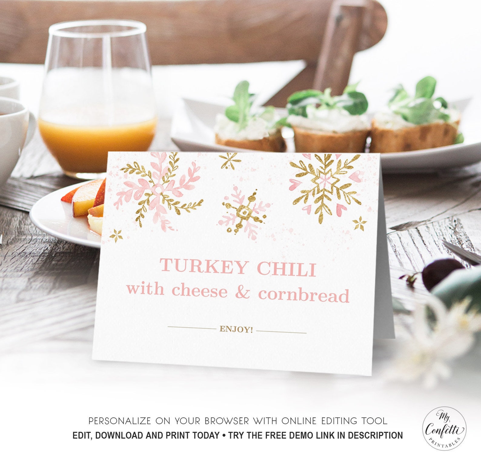 EDITABLE Buffet Sign Buffet Tent Card Printable Food Card | Etsy