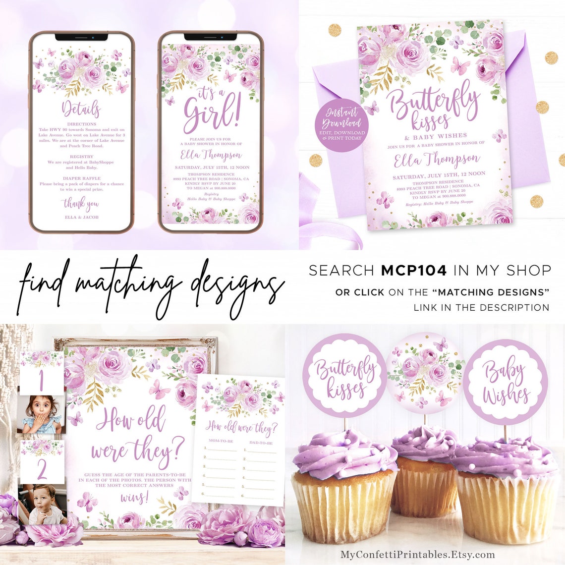 Message From the Bump Sign, Printable Baby Shower Sign, Lavender, Lilac ...