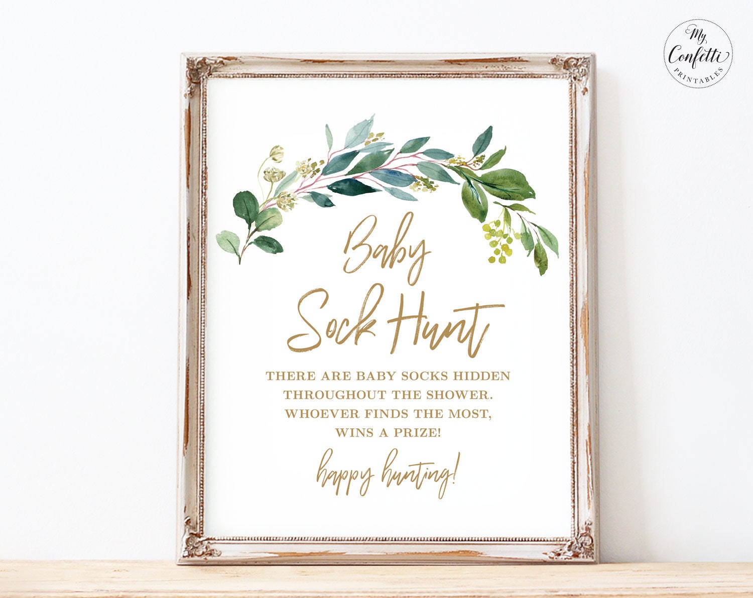 Baby Sock Hunt Game Sign Printable Baby Shower Game | Etsy