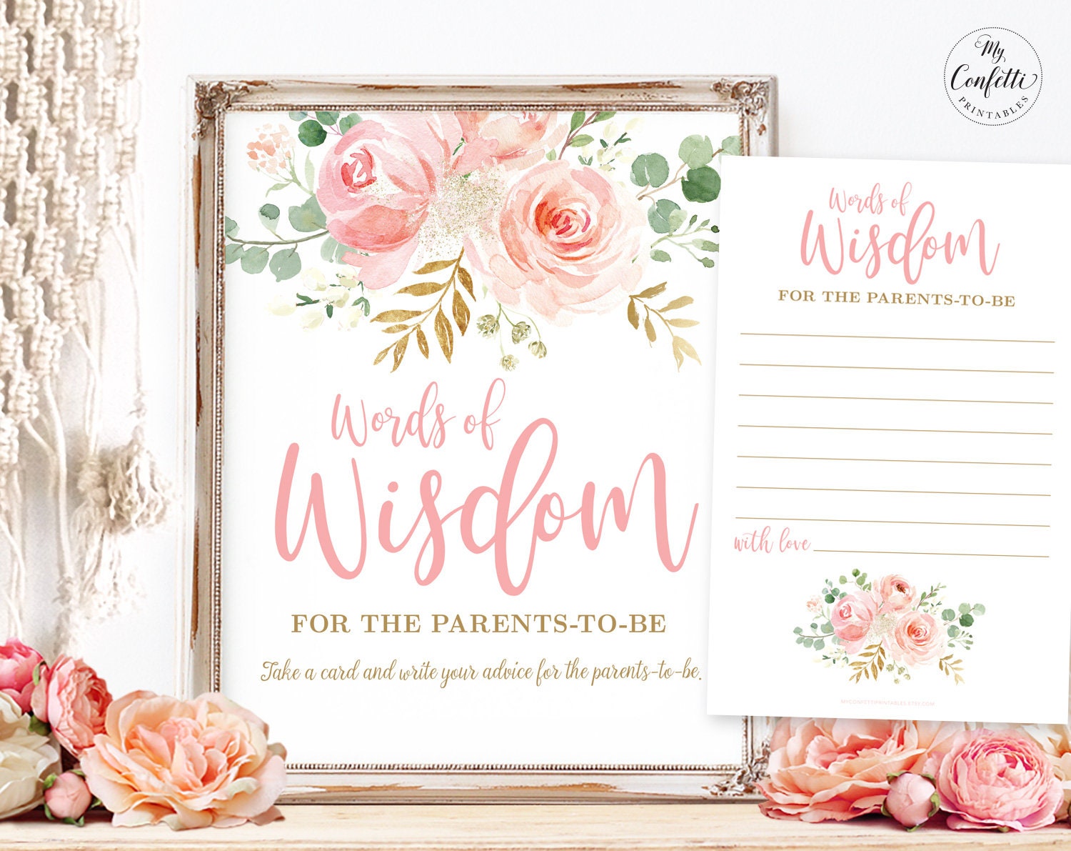 Advice for Parents-to-be or Mom-to-be Sign and Note Cards - Etsy