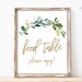 Baby Shower Food Table Sign, Printable Food Sign, Greenery, Neutral ...