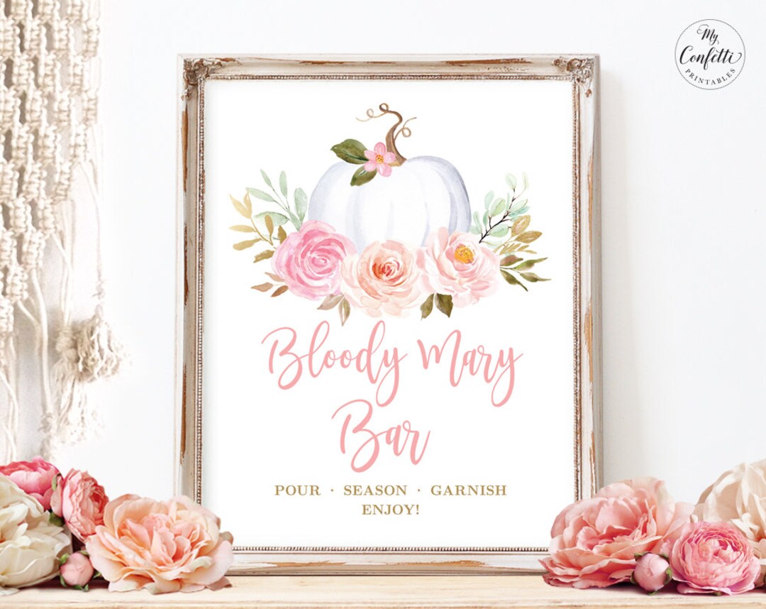 Bloody Mary Bar Sign, Printable Bloody Mary Sign, Baby Shower Sign ...