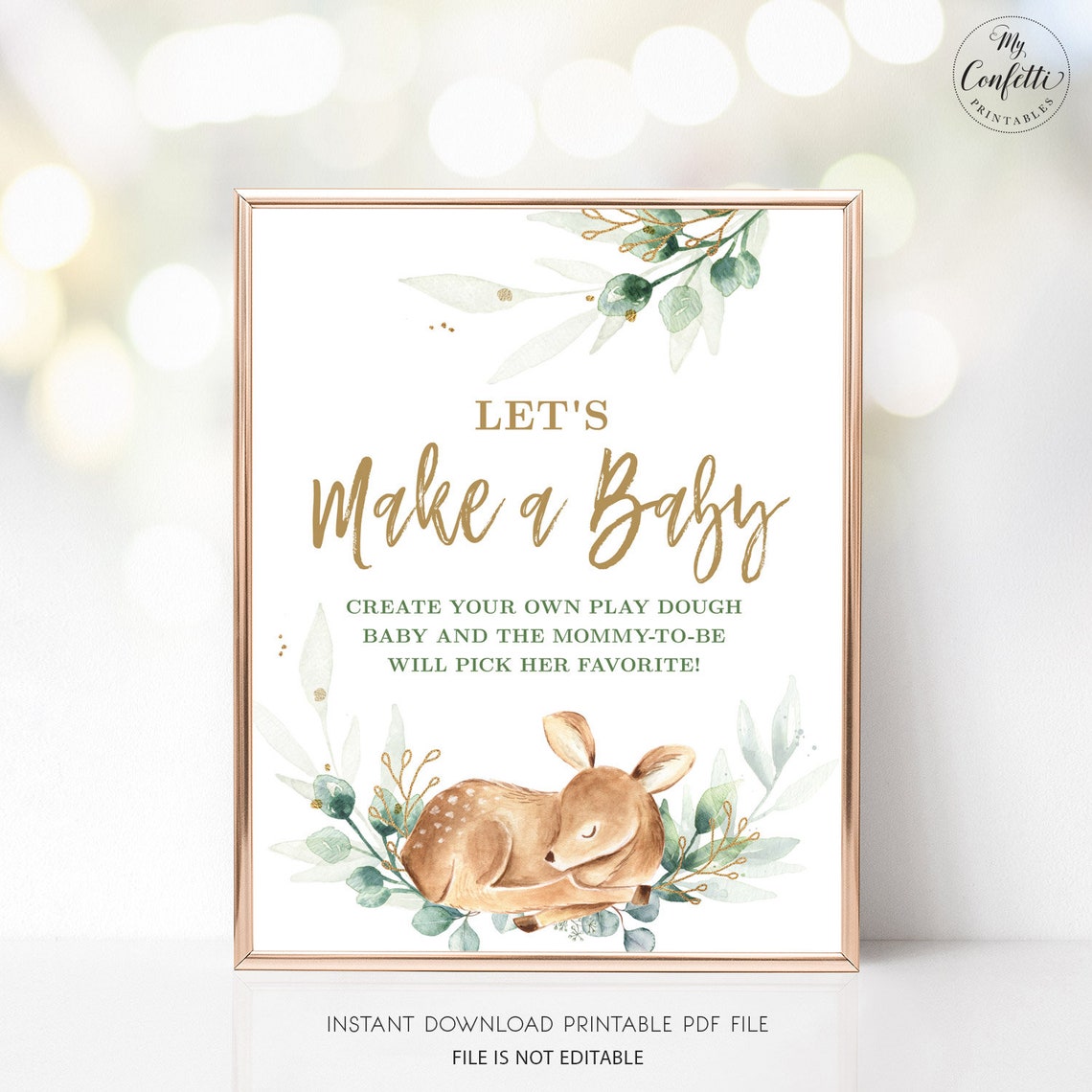 Let's Make A Baby Game Sign, Printable Baby Shower Sign, Boy Baby ...