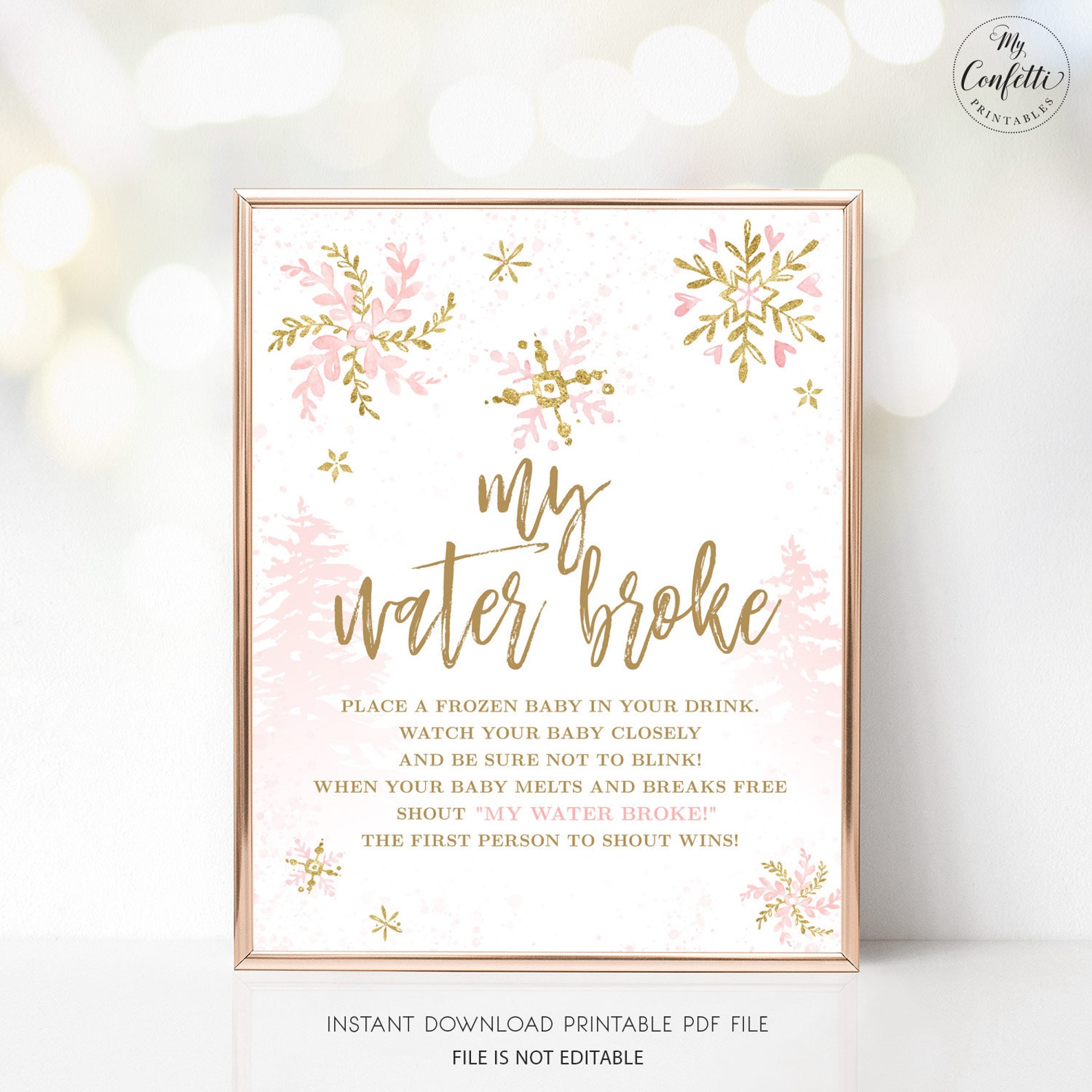 My Water Broke Game Sign Printable My Water Broke Sign Baby - Etsy