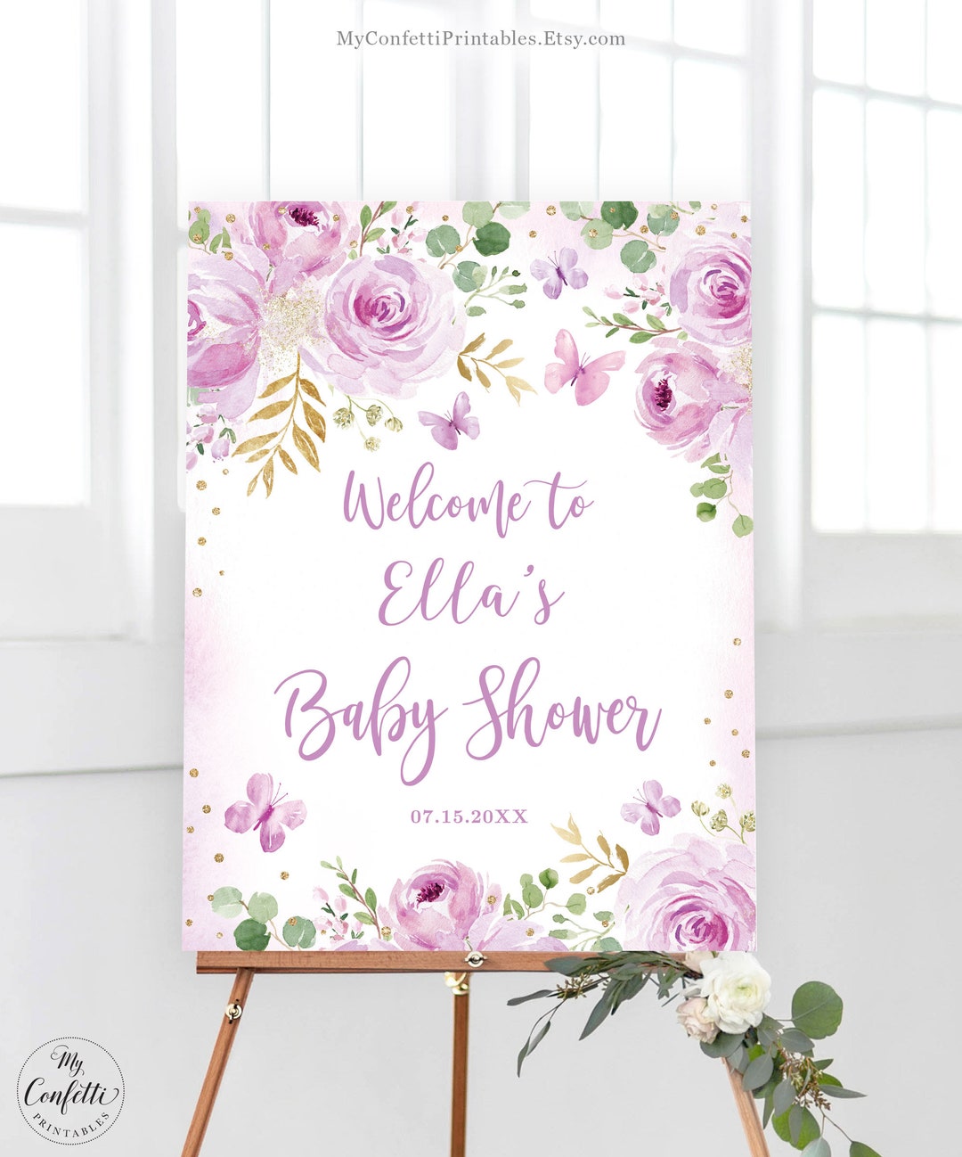 Editable Baby Shower Welcome Sign Template, Printable Baby Shower ...