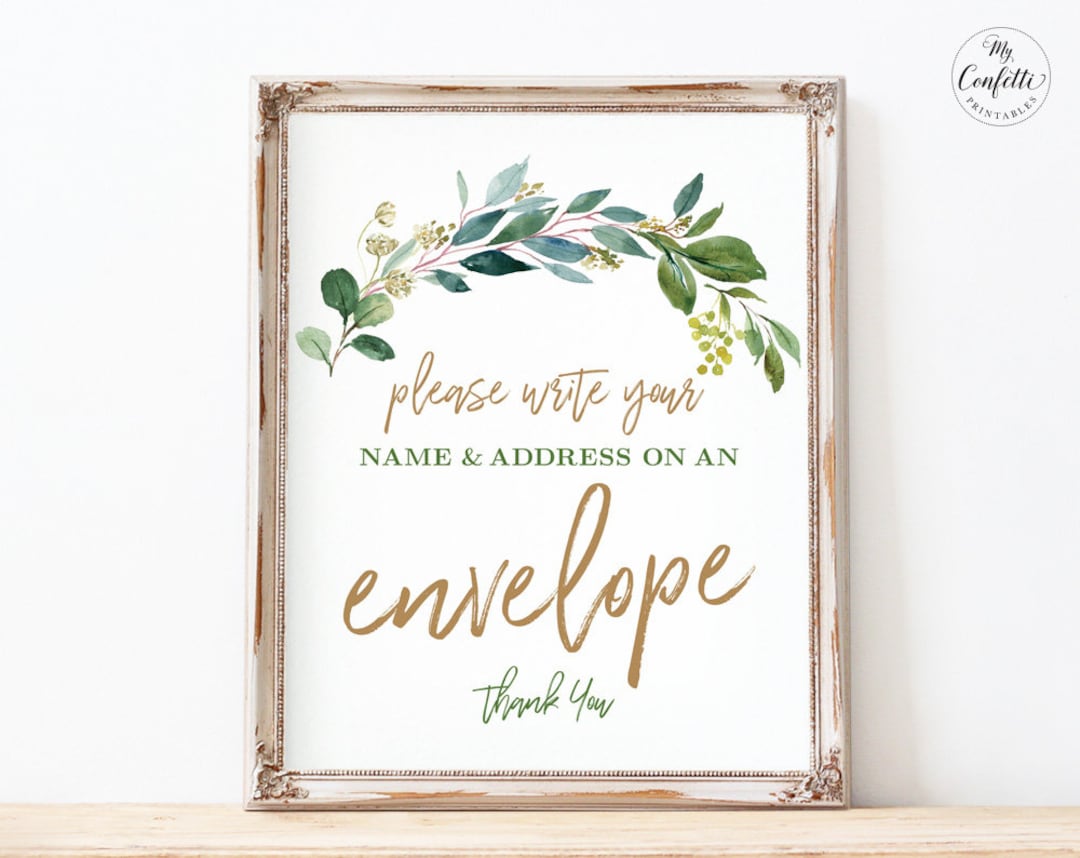 Please Write Your Address on an Envelope Sign, Printable Write Your ...