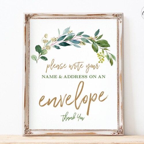 Address an Envelope Sign Printable Write Your Name and - Etsy