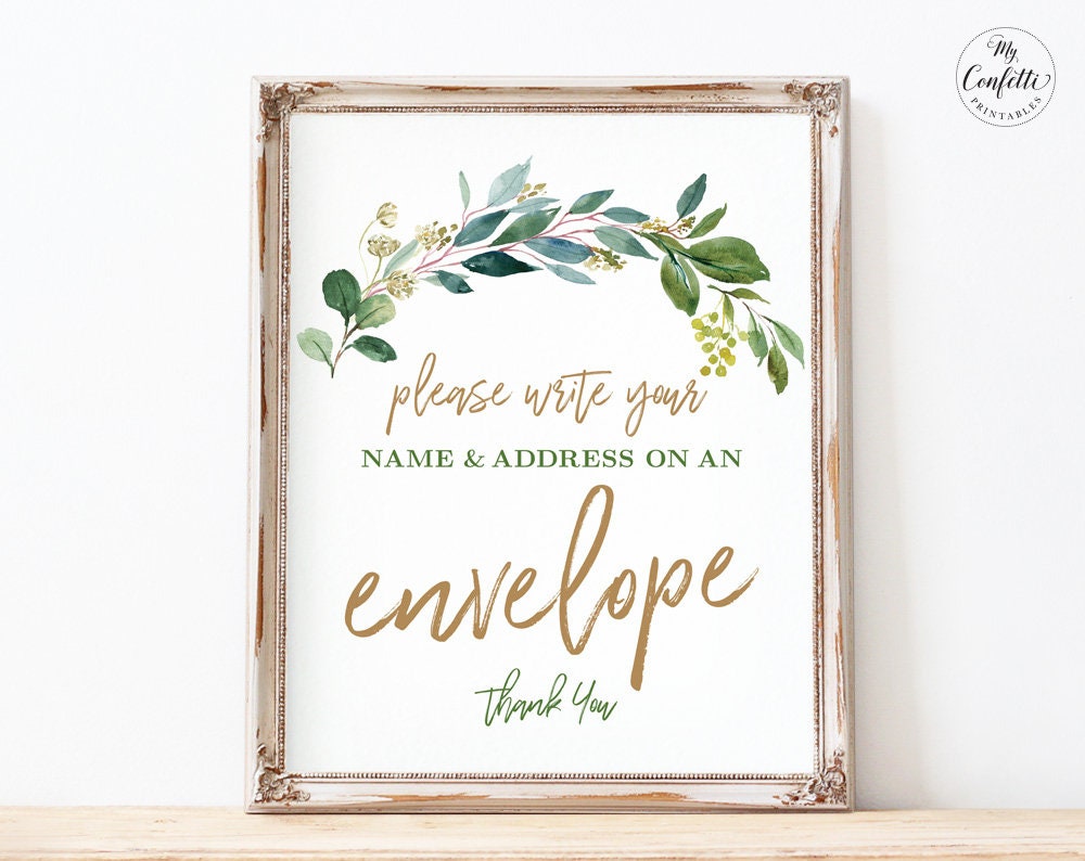 Please Write Your Address on an Envelope Sign, Printable Write Your ...
