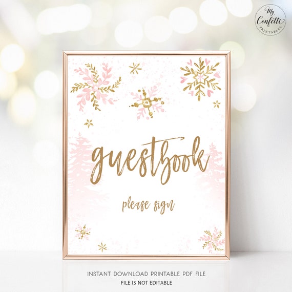 Baby Shower Guest Book Sign Printable Birthday Guest Book | Etsy