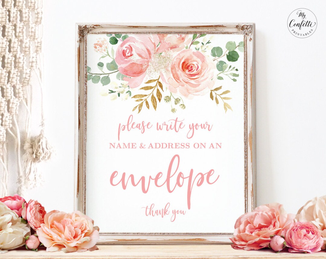 Please Write Your Address on Envelope Sign, Printable Write Your Name ...