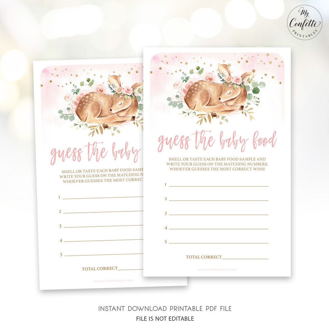 Guess the Baby Food Game, Printable Baby Shower Game, Baby Shower Party ...