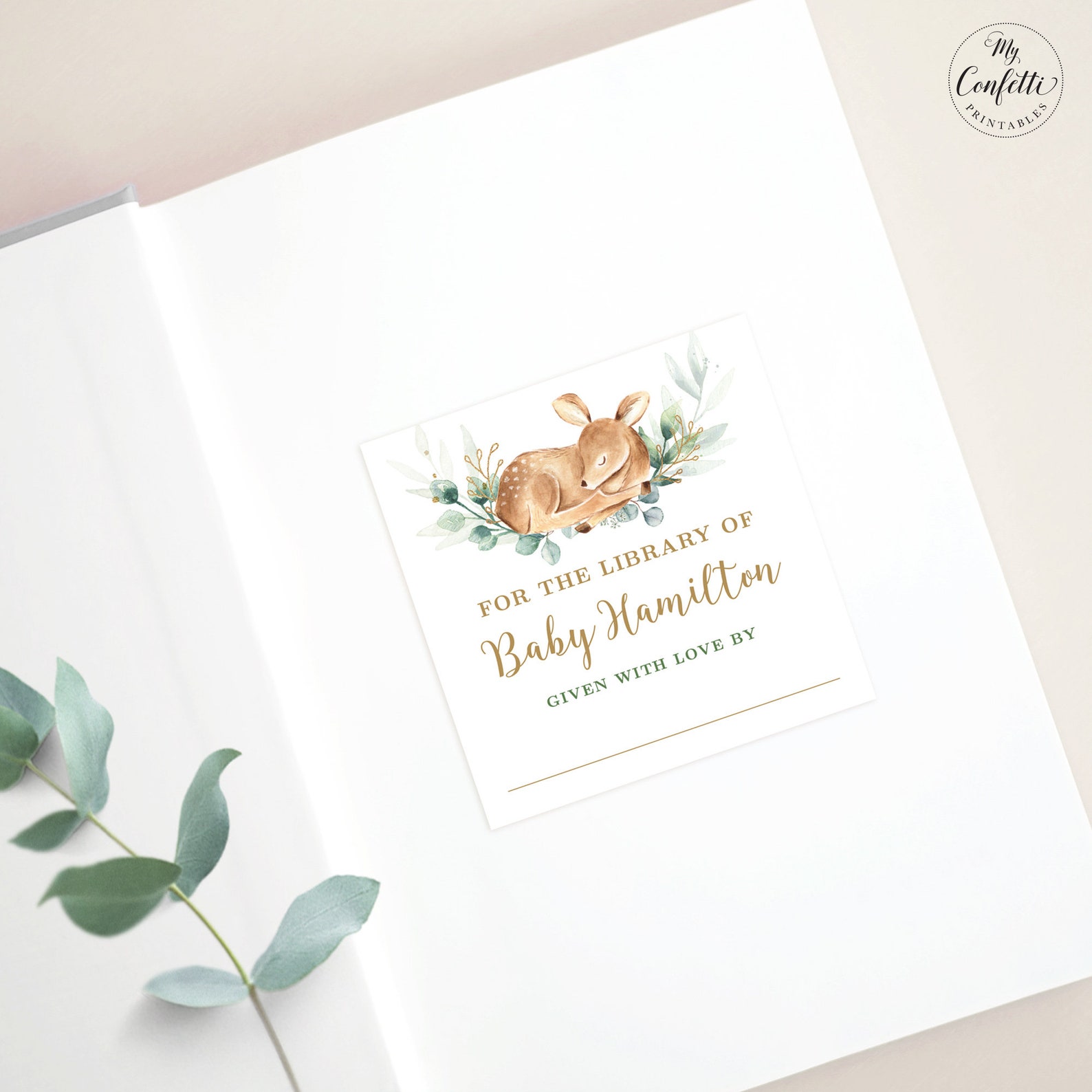 Editable Baby Book Label Template, Printable Book Labels, 3x3, Square ...