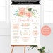 EDITABLE Peach Floral Baby's First Birthday Party Invitation, Printable ...