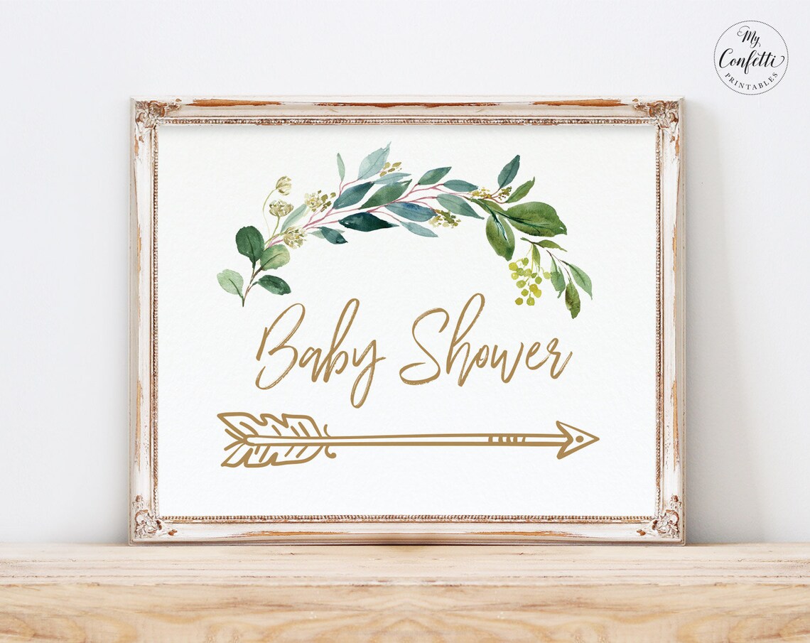 Baby Shower Arrow Signs, Printable Baby Right and Left Arrow Signs ...