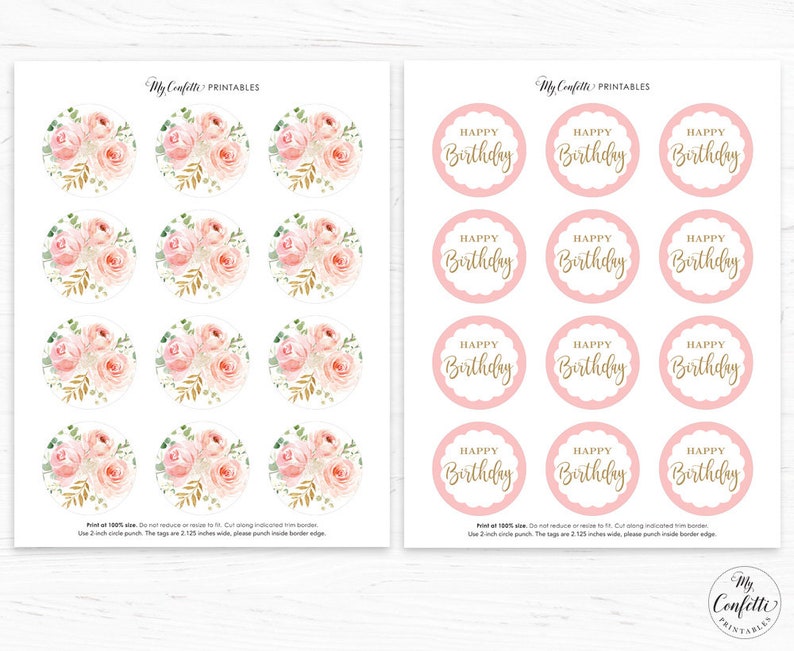 Happy Birthday Cupcake Toppers Printable Cupcake Toppers | Etsy