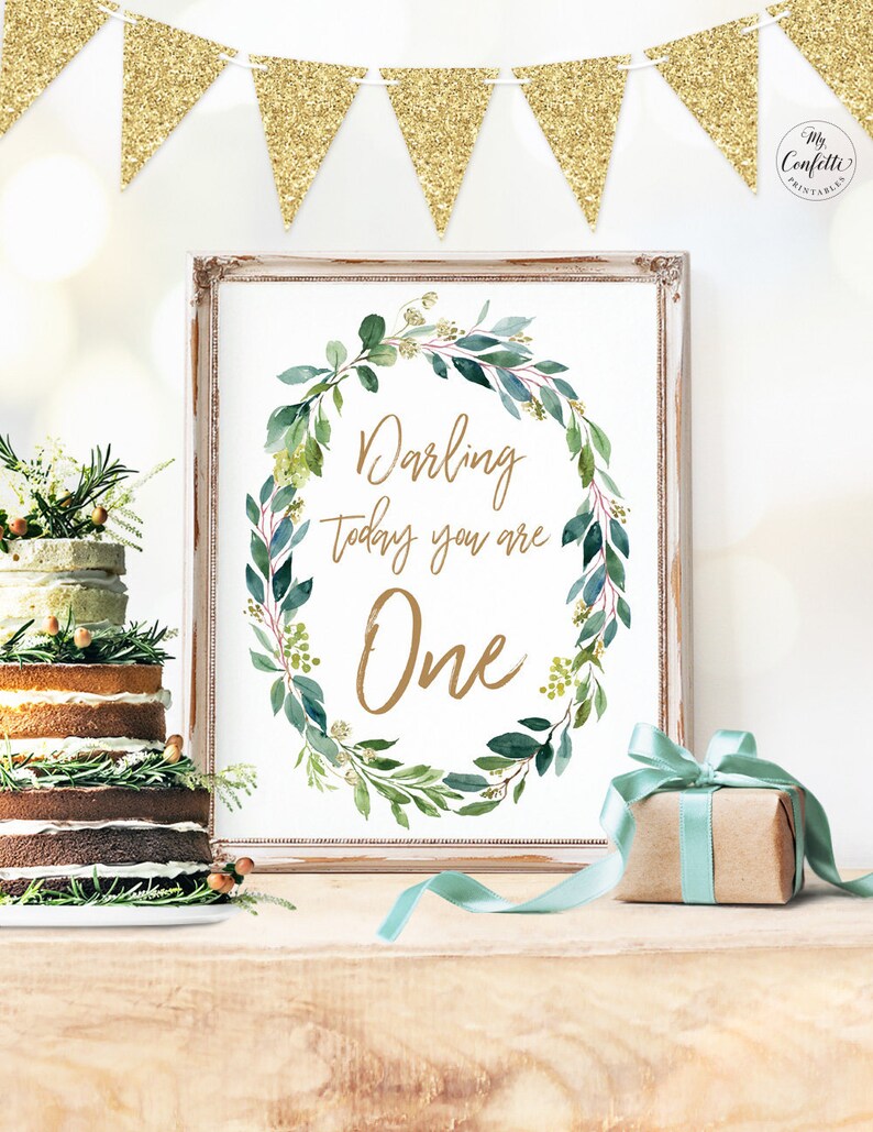 First Birthday Poster Sign, Printable Baby's 1st Birthday Sign ...