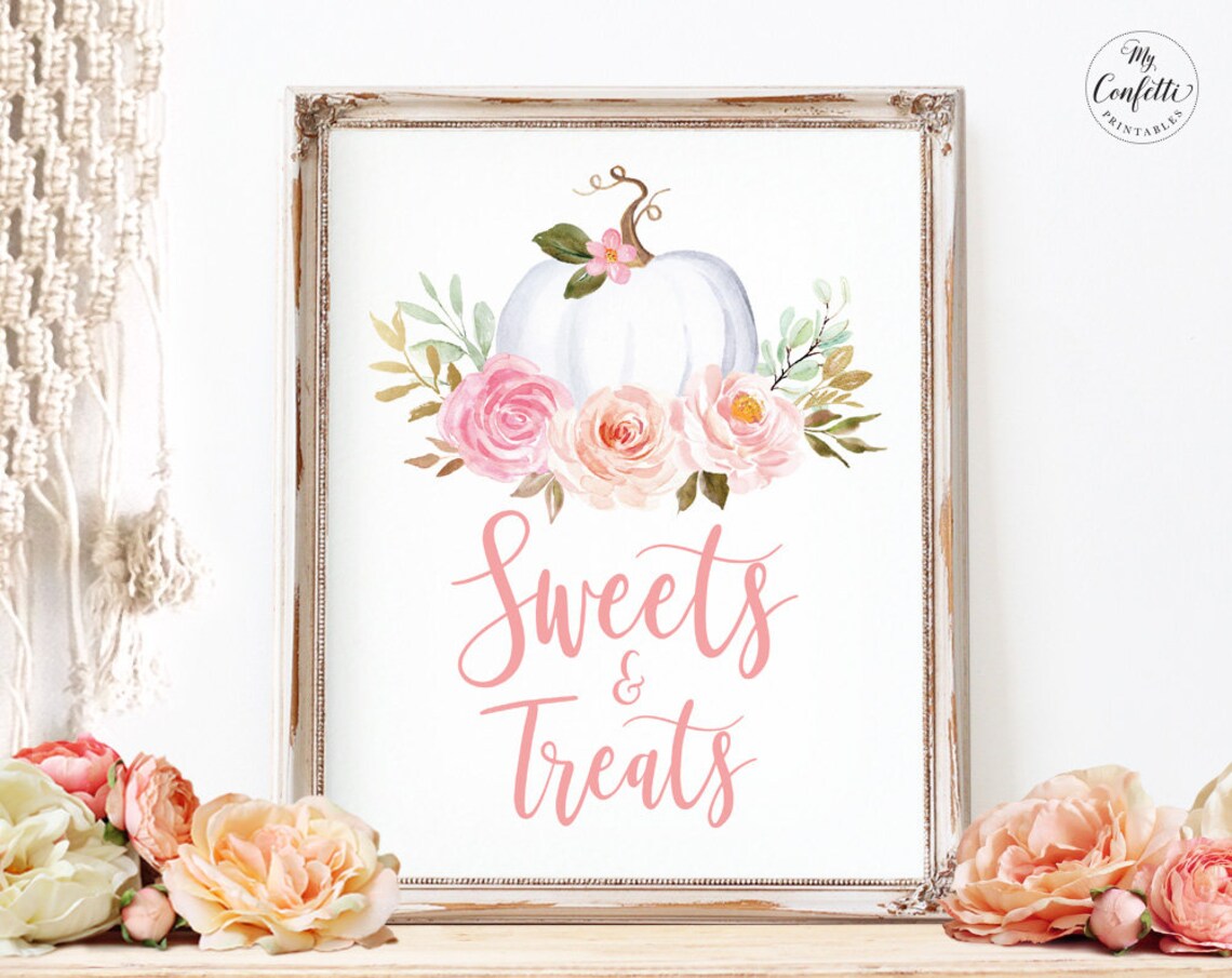 Sweets & Treats Sign Printable Desserts Sign Pumpkin Fall | Etsy
