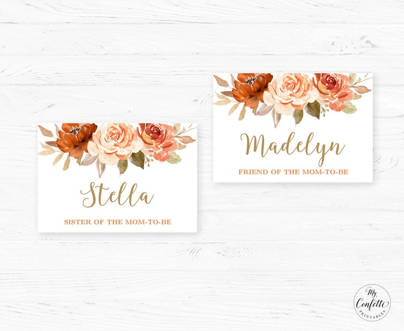 Printable Baby Shower Guest Name Tags Label Template Name - Etsy