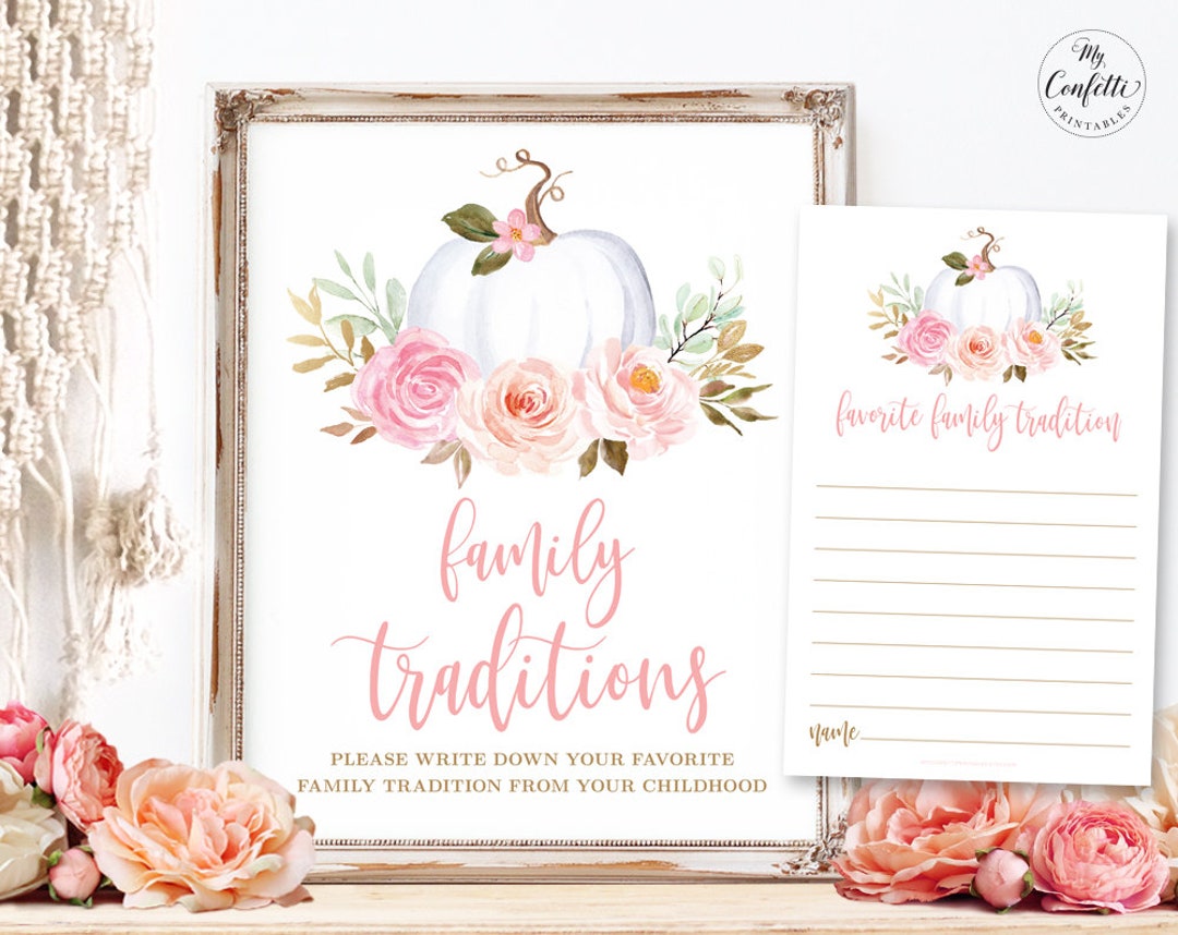 Write Down Your Favorite Family Tradition Sign and Note Cards ...