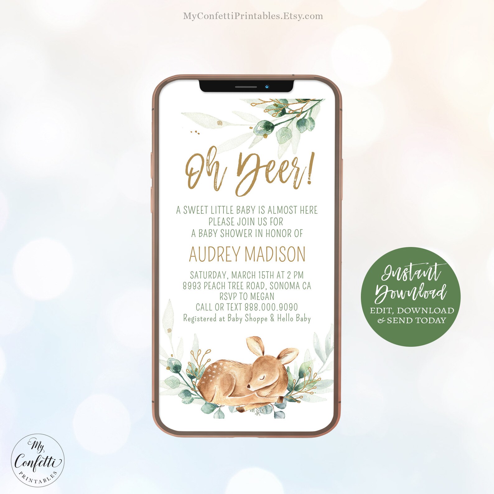 Digital Baby Shower Invitation, Textable Baby Shower Invitation ...
