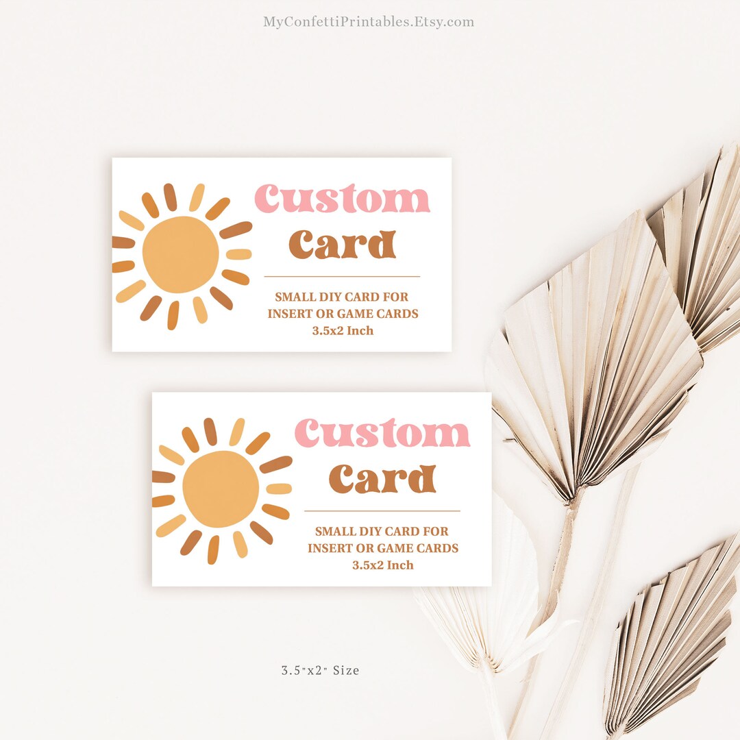 Editable Small Custom Card Template, DIY, Insert, Game Card, Printable ...