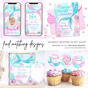 Editable Mermaid Birthday Cupcake Toppers Template, Printable, Girl ...