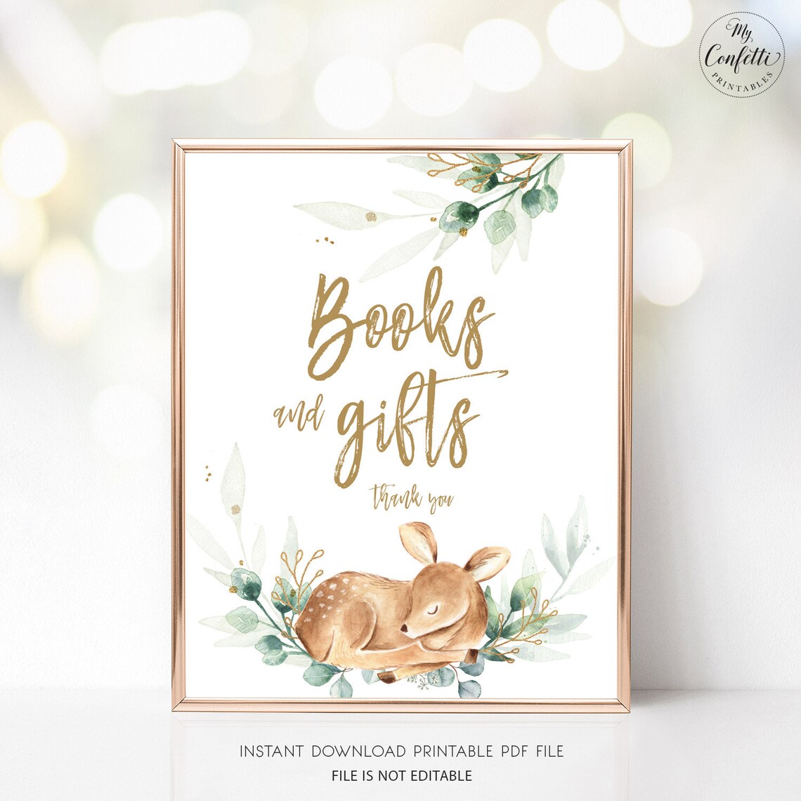 Books and Gifts Sign Printable Books & Gifts Sign for Baby | Etsy