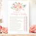 Blush Pink Floral Baby Shower Game BUNDLE, Six Printable Baby Shower ...