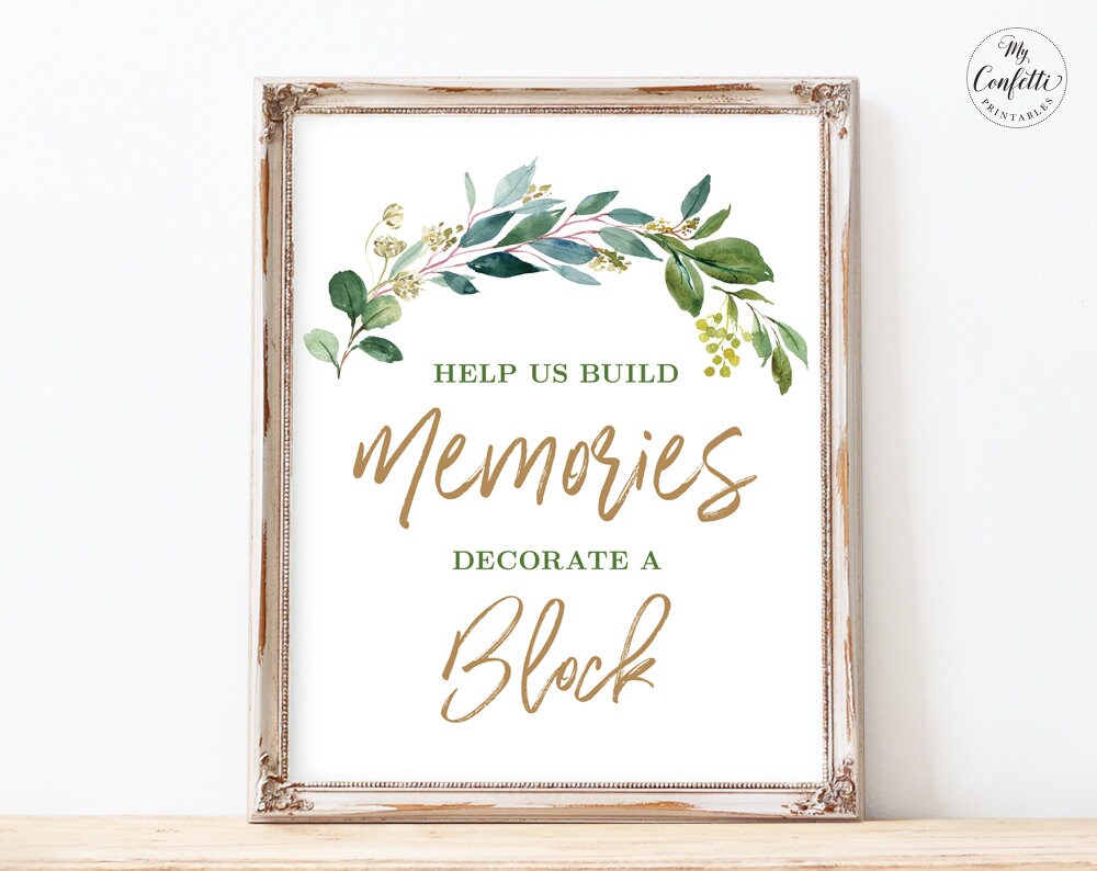 Decorate a Block Sign Printable Baby Shower help Us | Etsy