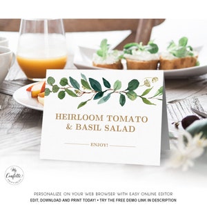 EDITABLE Buffet Sign, Buffet Tent Card, Printable Food Card, Food ...