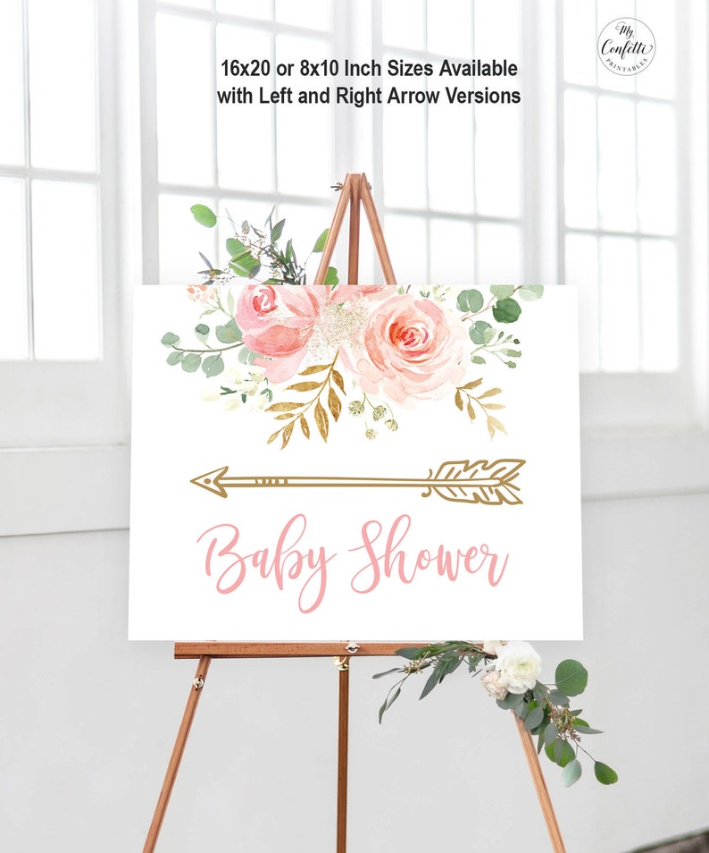 Baby Shower Arrow Signs Printable Right and Left Arrow Signs - Etsy