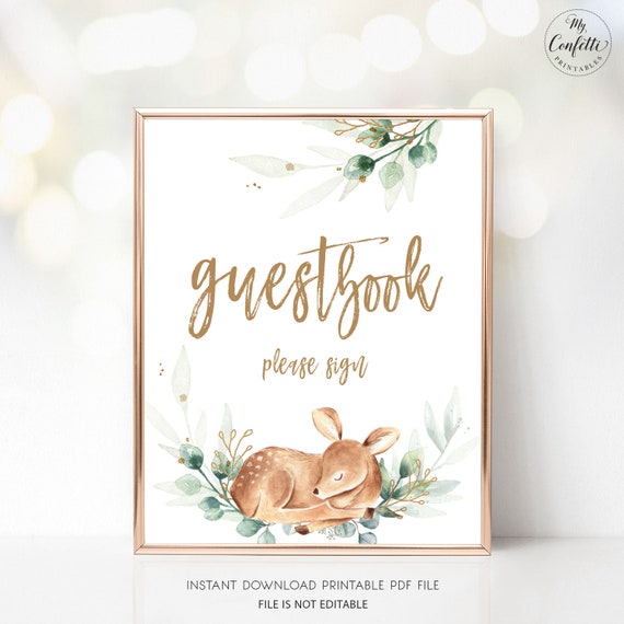 Baby Shower Guestbook Sign Printable Guest Book Sign for Baby - Etsy